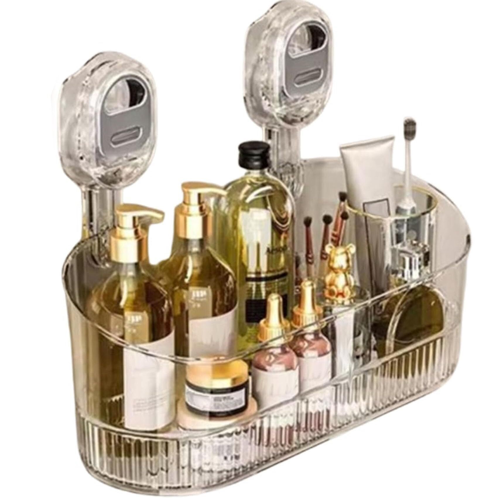 No-Drill Bathroom Suction Storage Box,Corrugated Suction Cup Storage ...