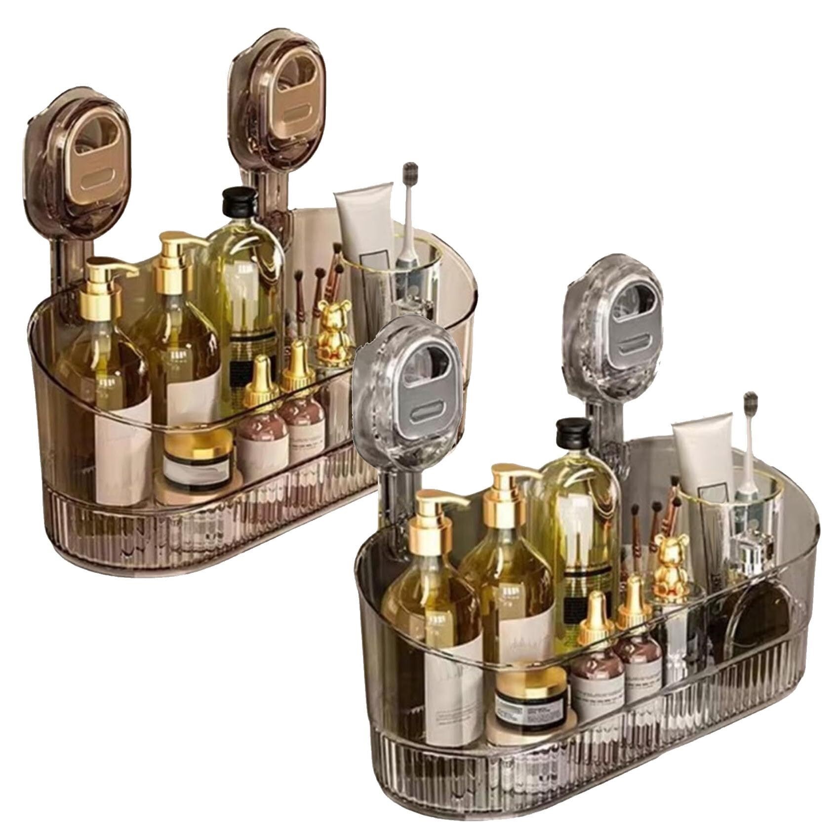 No-Drill Bathroom Suction Storage Box,Corrugated Suction Cup Storage ...