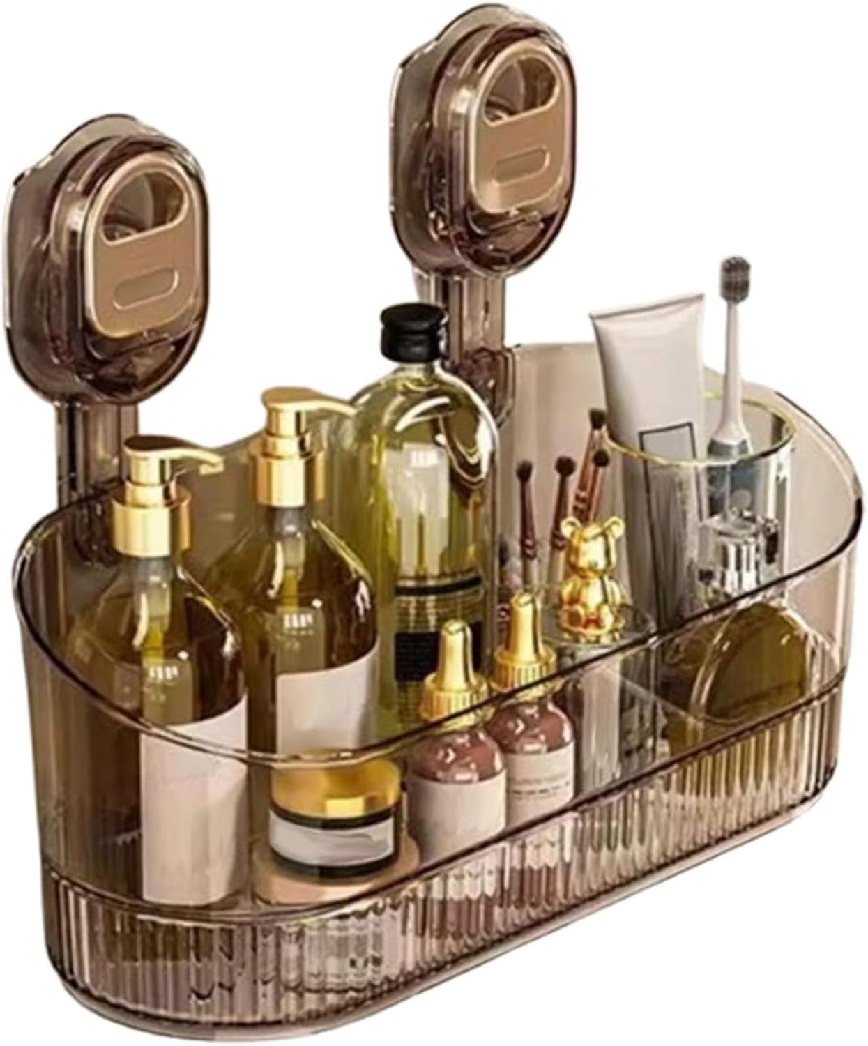 No-Drill Bathroom Suction Storage Box,Corrugated Suction Cup Storage ...