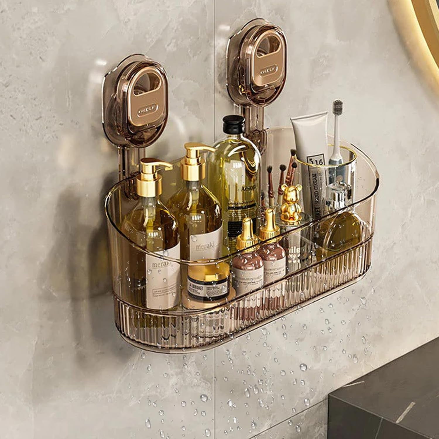 No-Drill Bathroom Suction Storage Box - Bathroom Suction Cup Storage ...