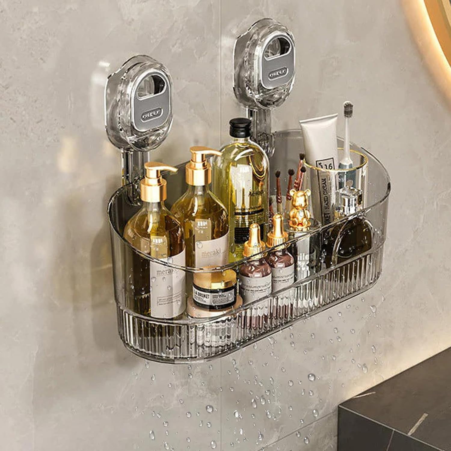 No-Drill Bathroom Suction Storage Box - Bathroom Suction Cup Storage ...