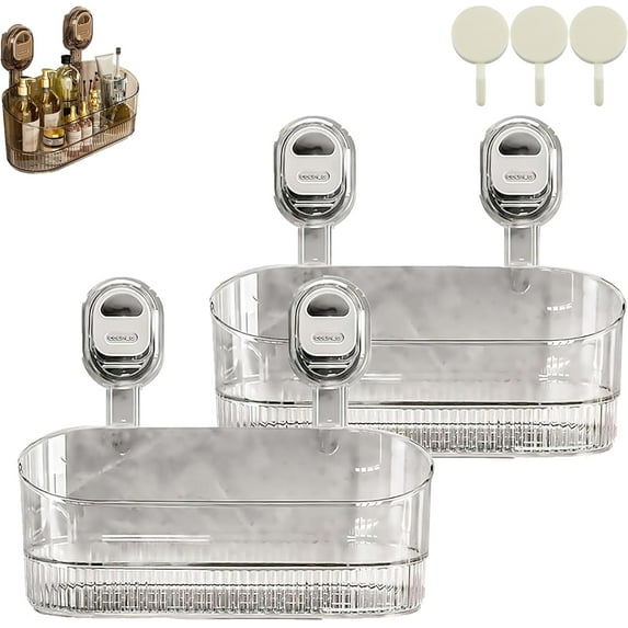 No-Drill Bathroom Suction Storage Box – Heavy Duty & Extra Sturdy, High ...