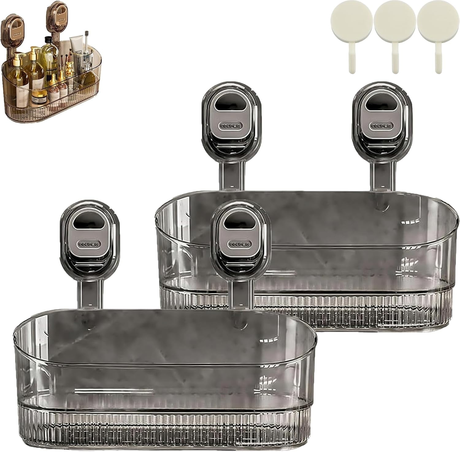 No-Drill Bathroom Suction Storage Box – Heavy Duty & Extra Sturdy, High ...