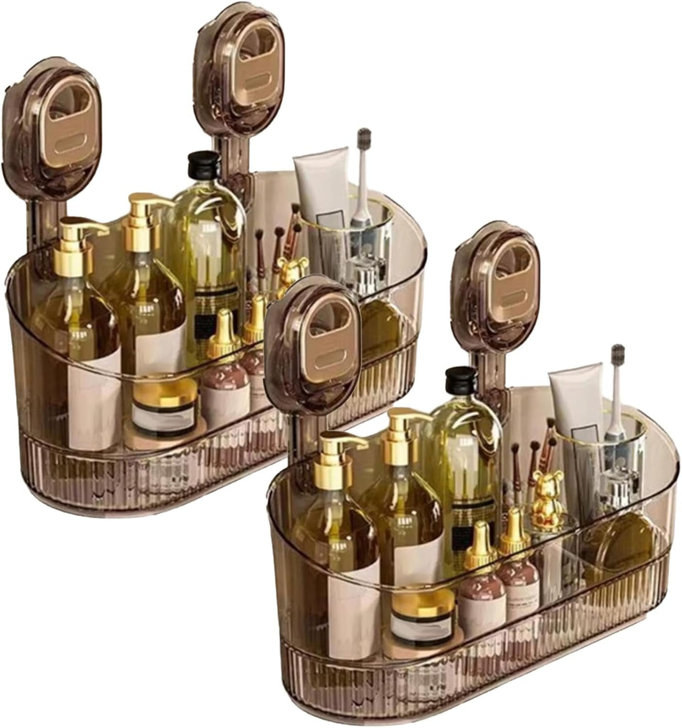 No-Drill Bathroom Suction Storage Box, Large Capacity Corrugated ...