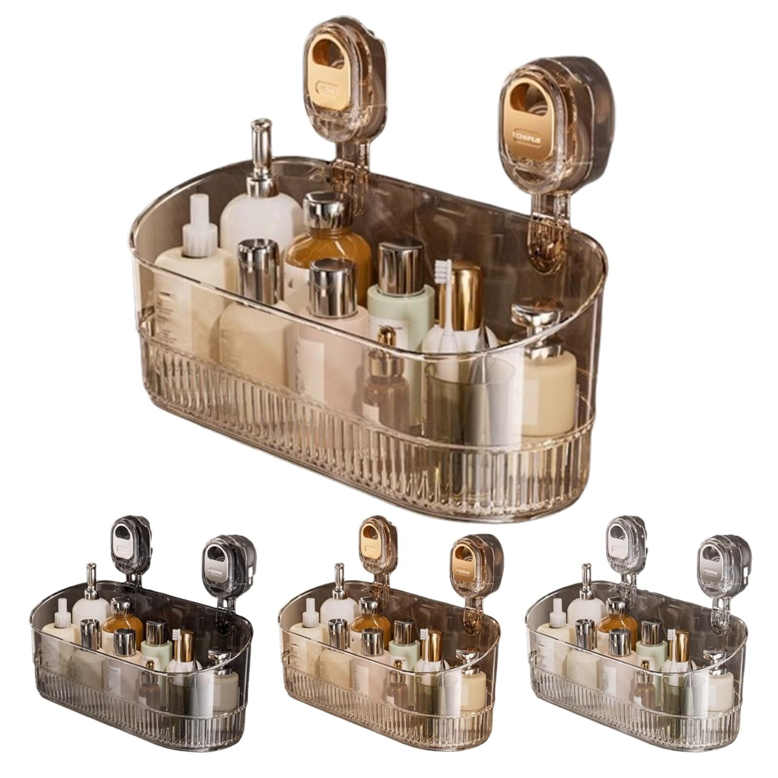 No-Drill Bathroom Suction Storage Box Large Capacity, Strong Load ...