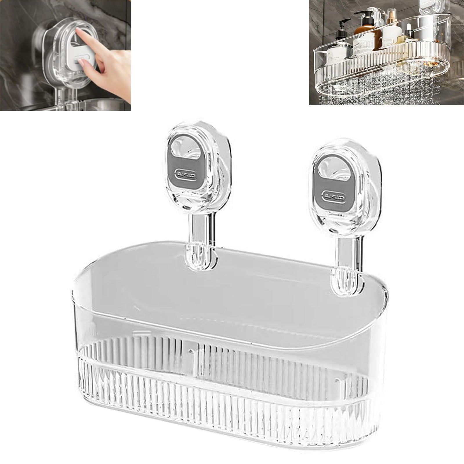 No-Drill Bathroom Suction Storage Box – Large Capacity & Strong Load ...