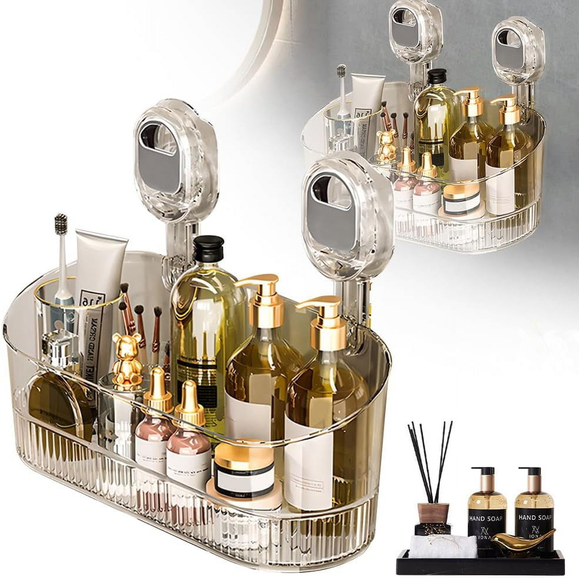 No-Drill Bathroom Suction Storage Box, Powerful Suction Cup Storage ...