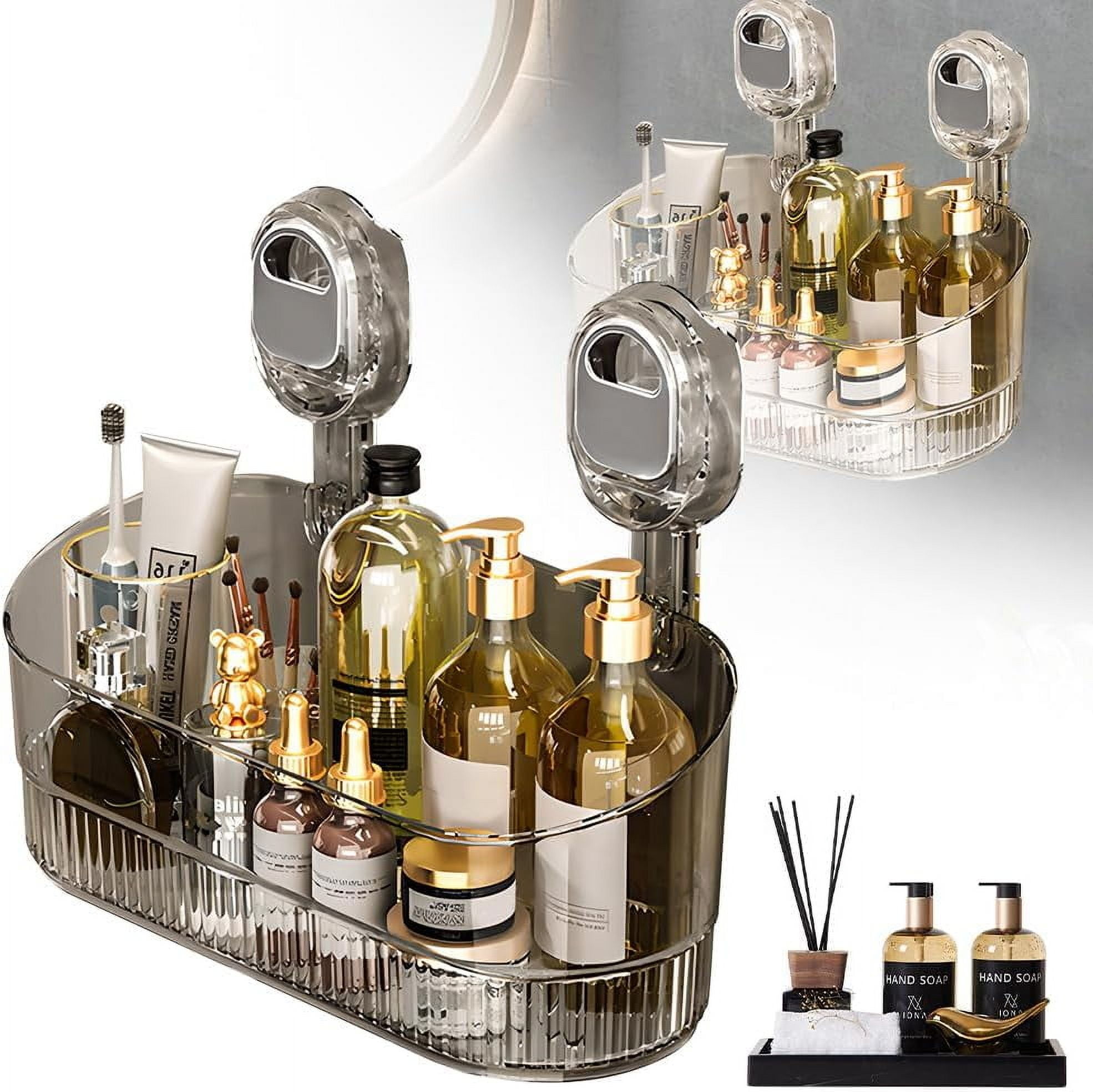 No-Drill Bathroom Suction Storage Box, Powerful Suction Cup Storage ...