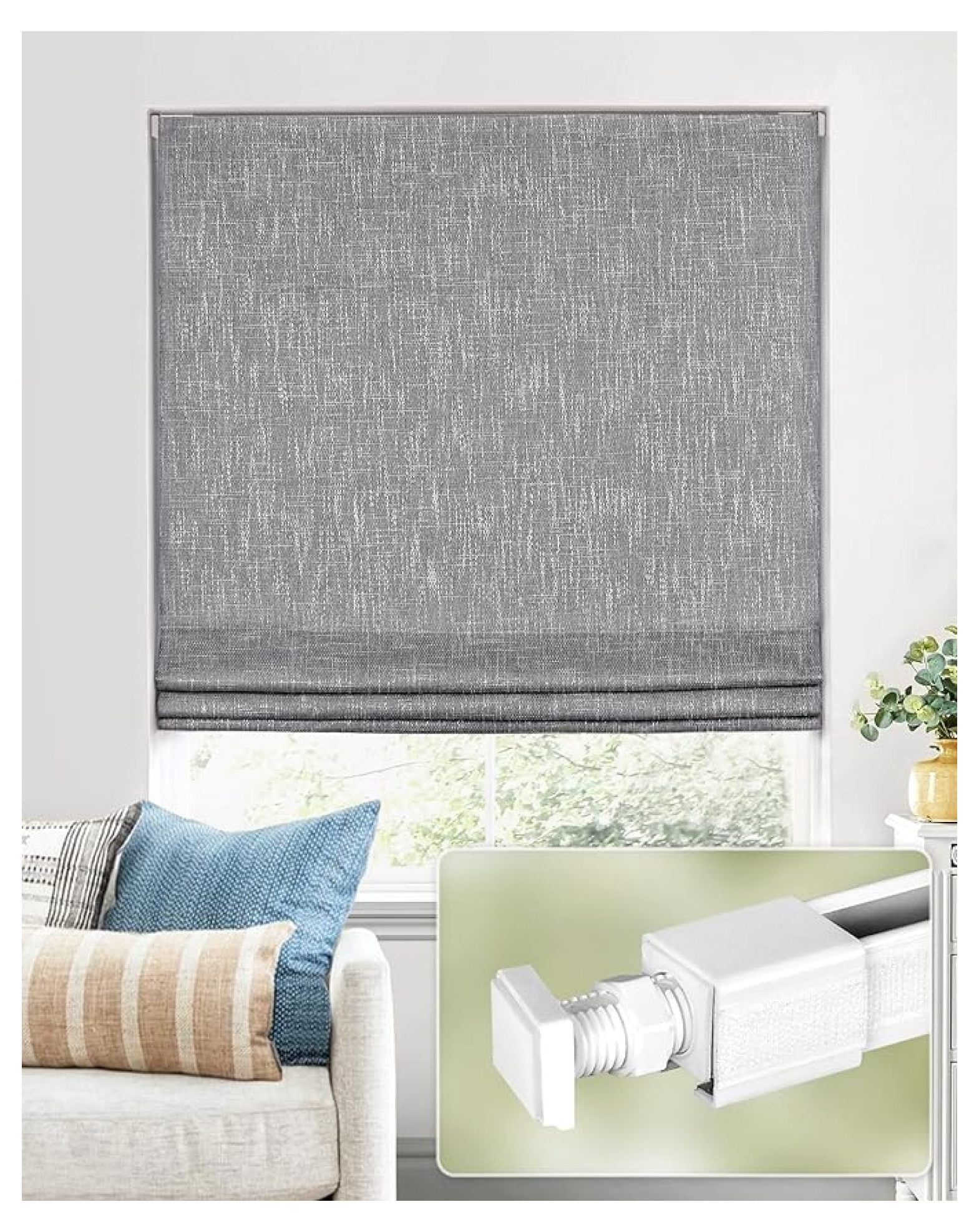 No Drill Blackout Cordless Shades, 46x64 Inch, Window Blinds for Indoor ...