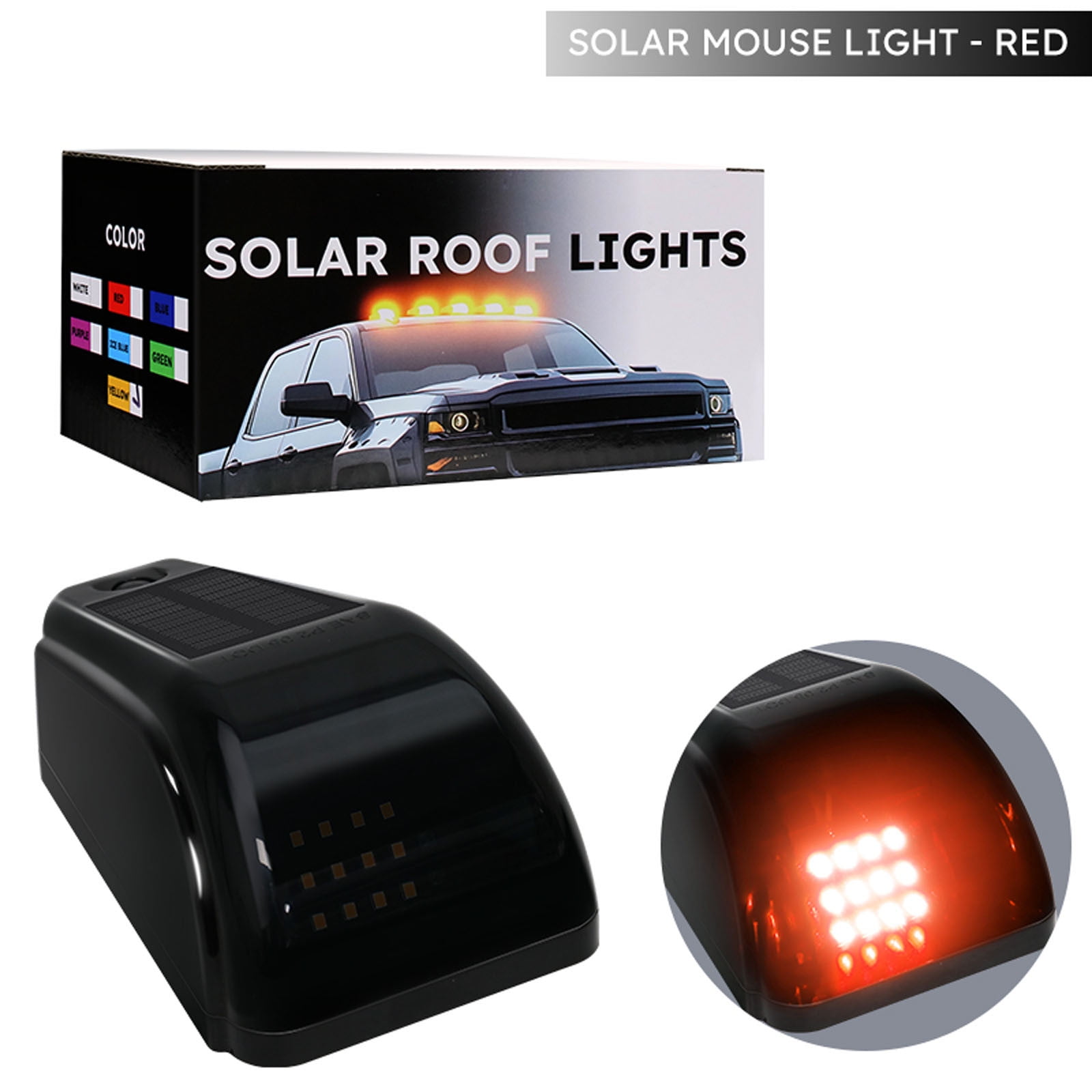 No Drill Cab Lights, Solar Powered Cab Lights for Truck, Wireless Solar ...