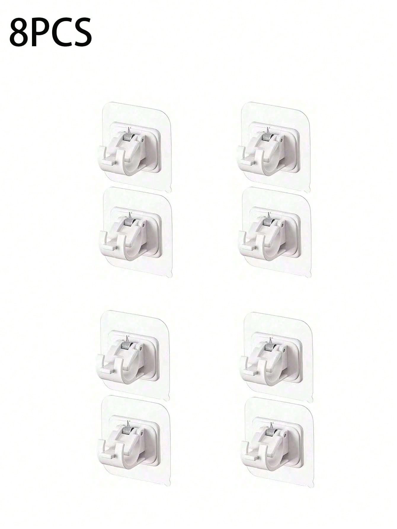 No Drill Curtain Rod Brackets (6pcs), Strong Adhesive Mounting for ...