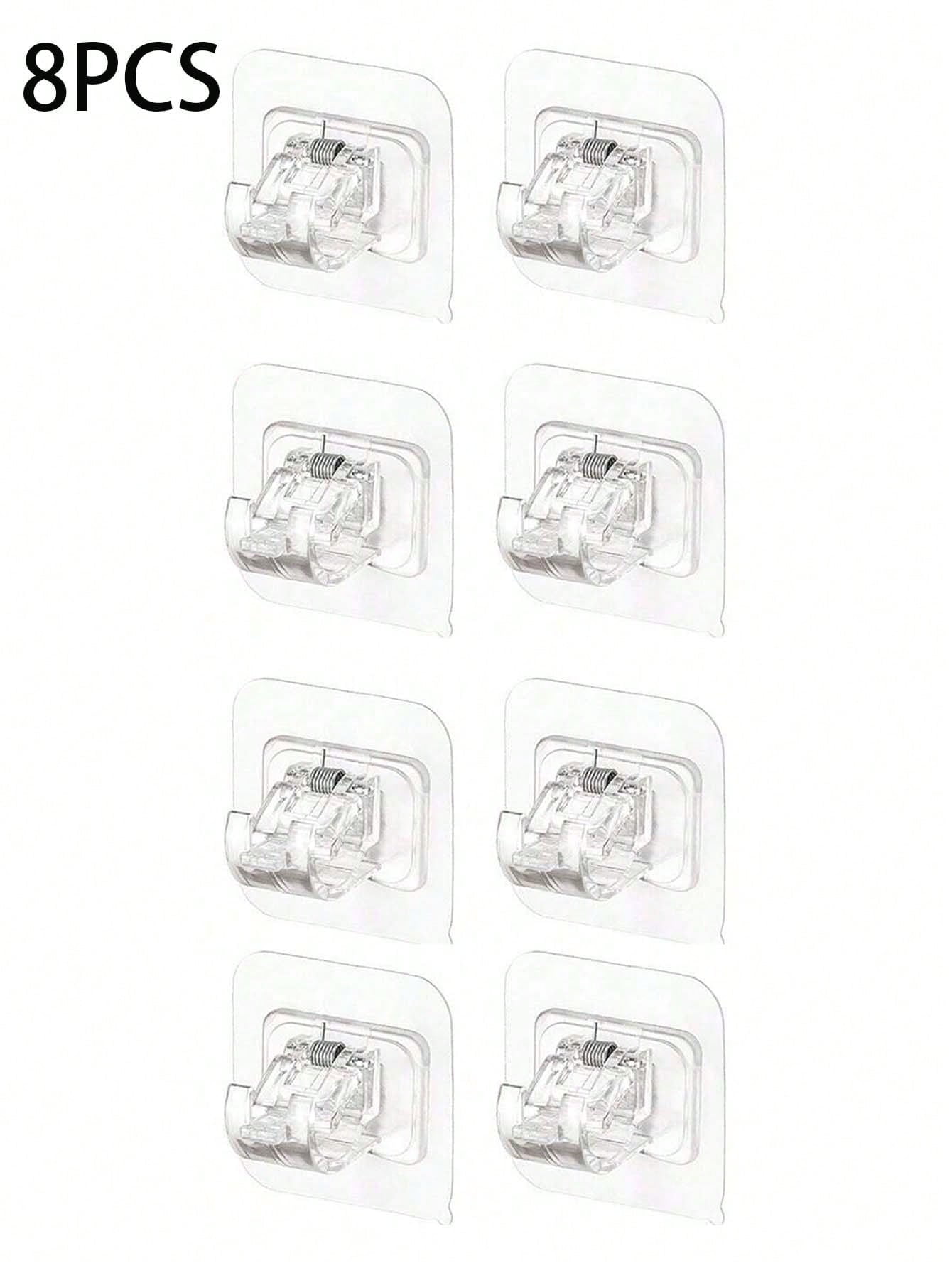 No Drill Curtain Rod Brackets (6pcs), Strong Adhesive Mounting for ...