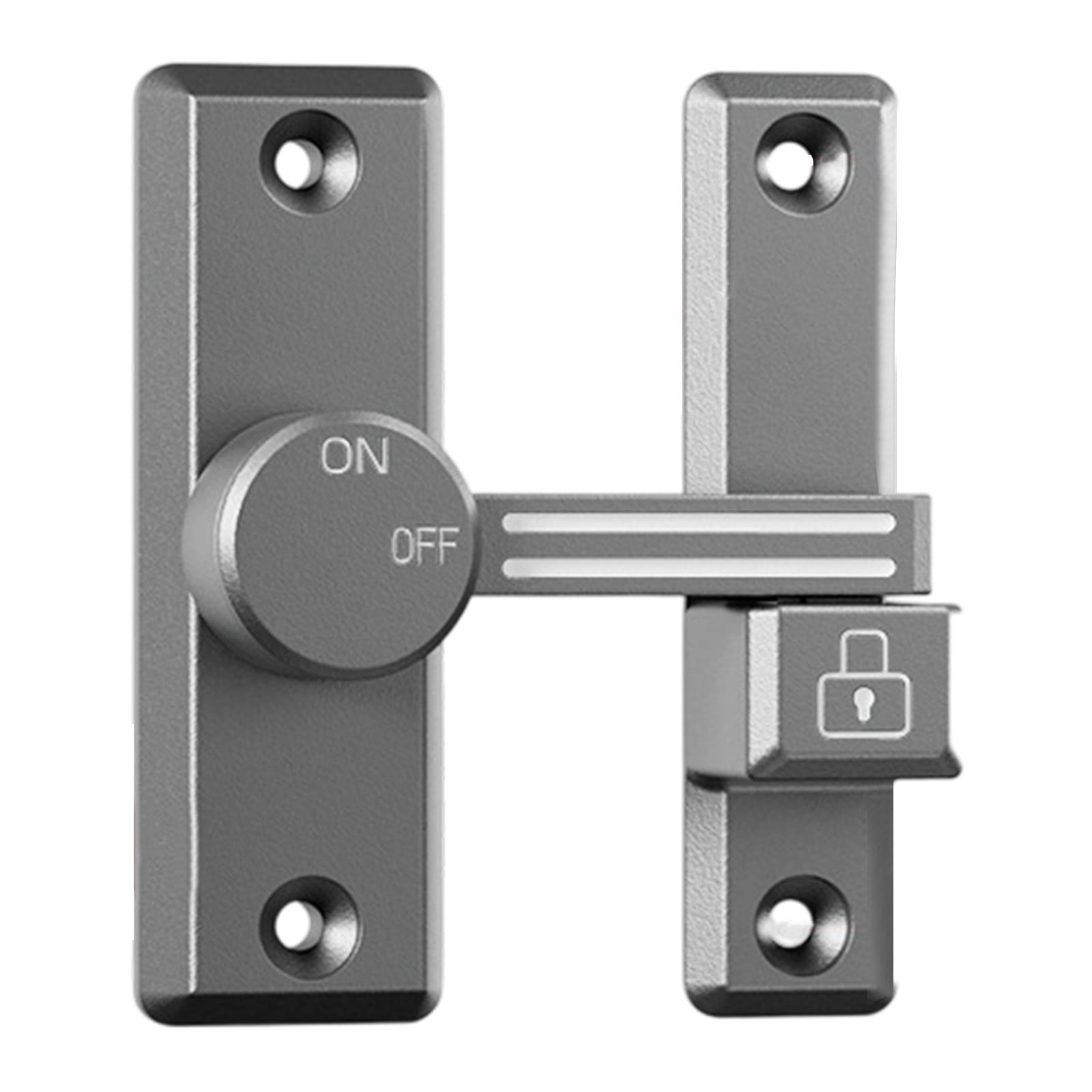 No-Drill Door Lock - Sliding Gate Fastener, Adjustable Stopper, 12mm ...