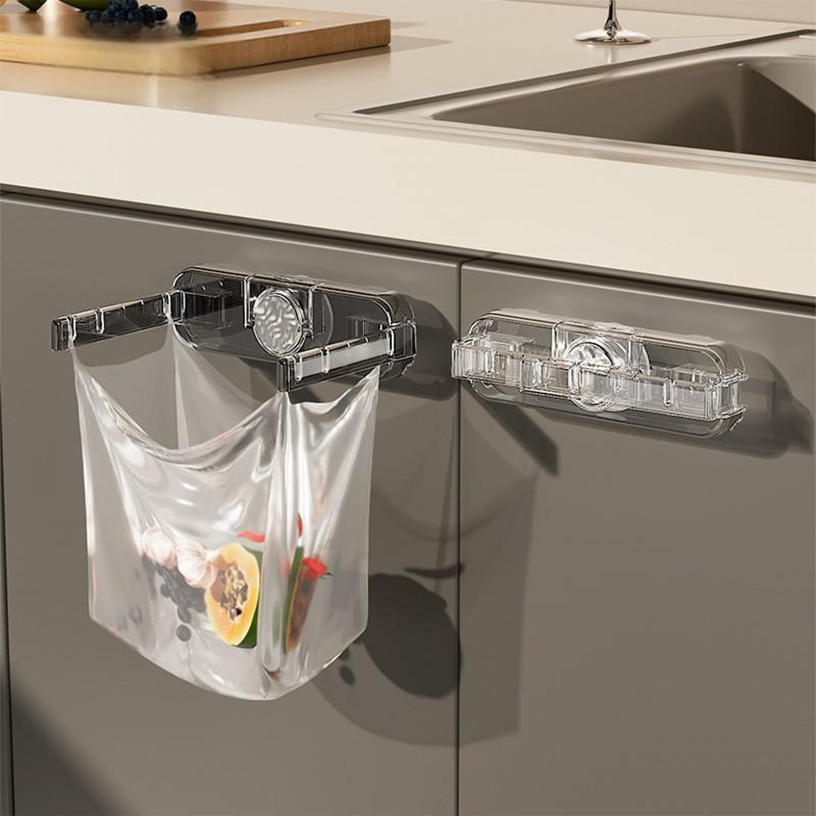 No-Drill Foldable Garbage Bag Bracket | Adhesive Suction Cup Mount ...
