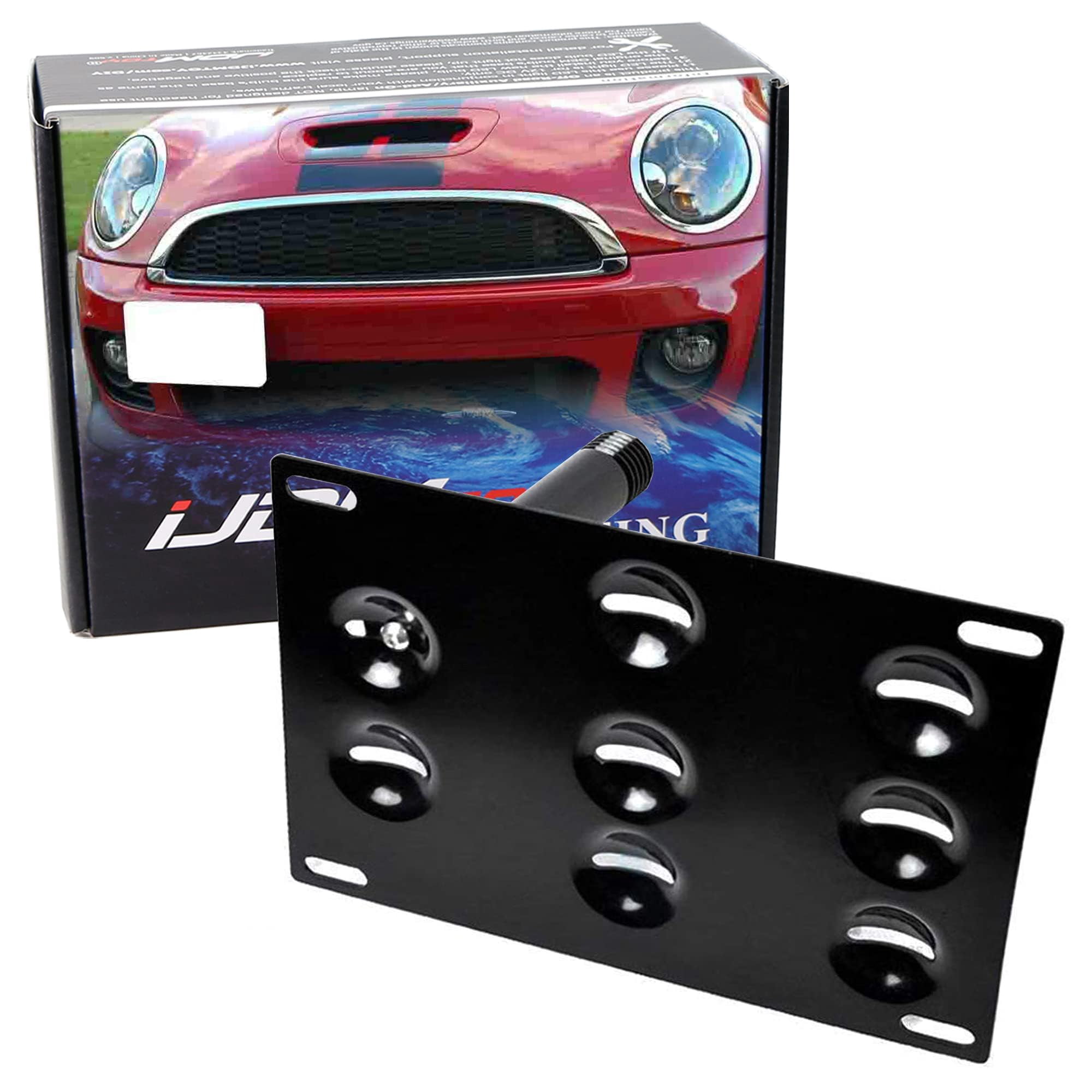 No Drill Front Bumper Tow Hook License Plate Mounting Bracket Adapter ...