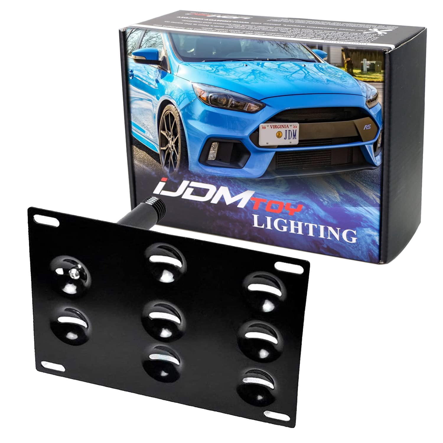 No Drill Front Bumper Tow Hook License Plate Mounting Bracket Adapter ...