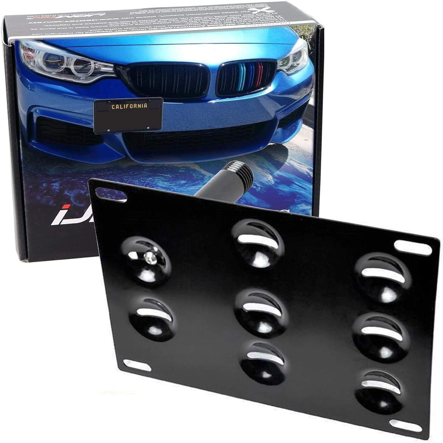 No Drill Front Bumper Tow Hook License Plate Mounting Bracket Adapter ...