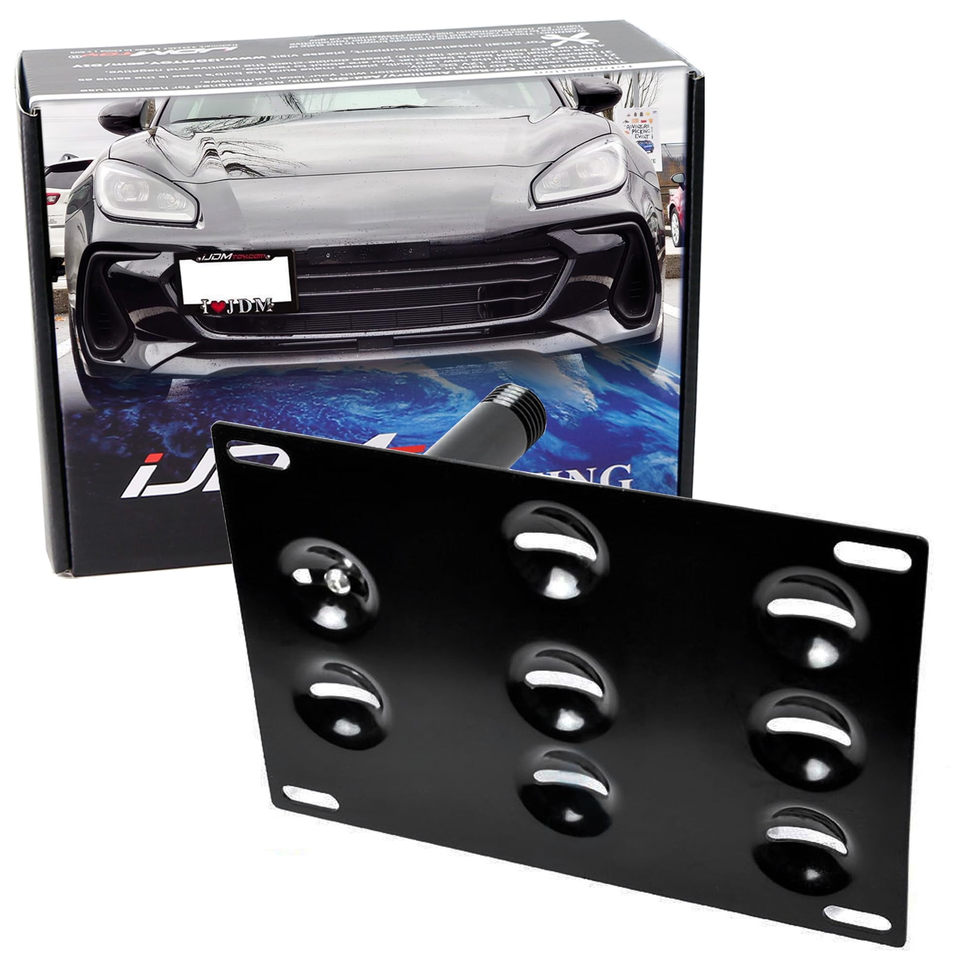 Bmw License Plate Frame No Drill Front Bumper Tow Hook License Plate ...