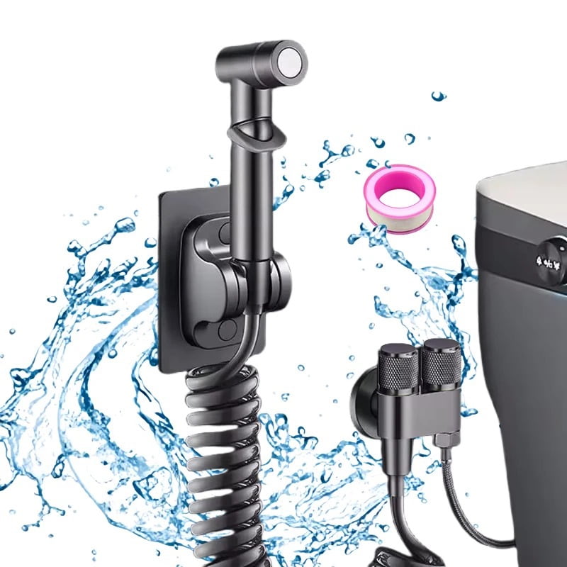 No-Drill Handheld Bidet Spray Gun Portable High Pressure Toilet Sprayer ...