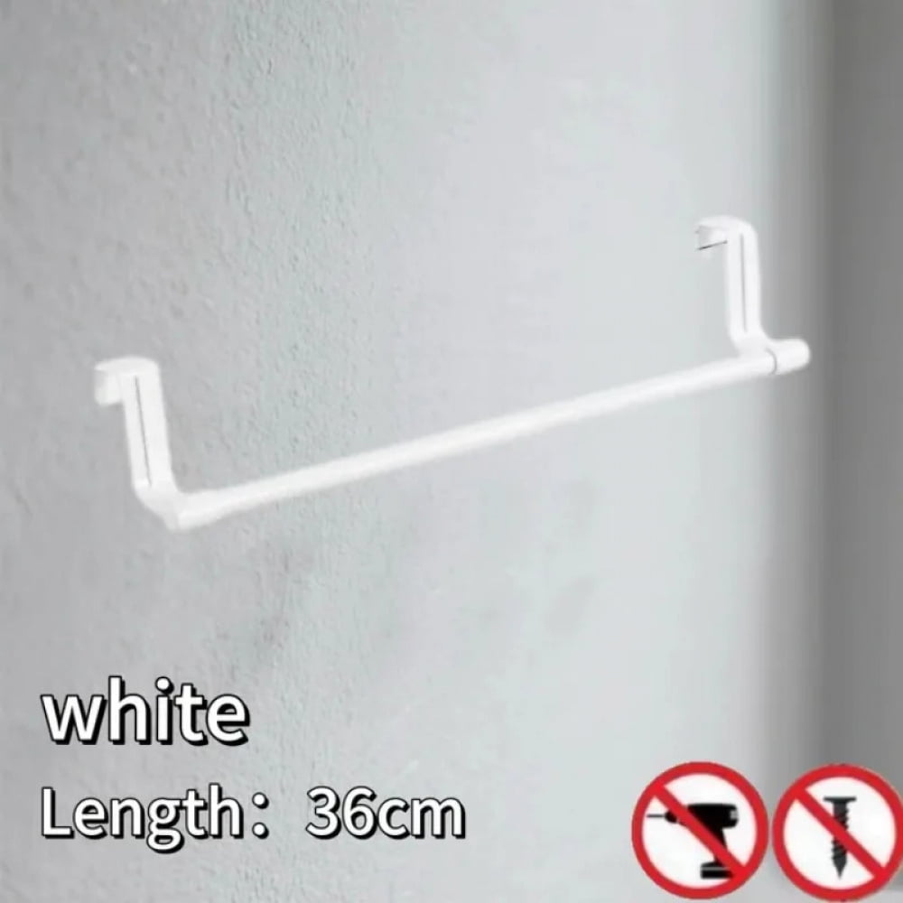 No Drill Hanging Towel Rack for Kitchen - Over Cabinet Door Storage ...