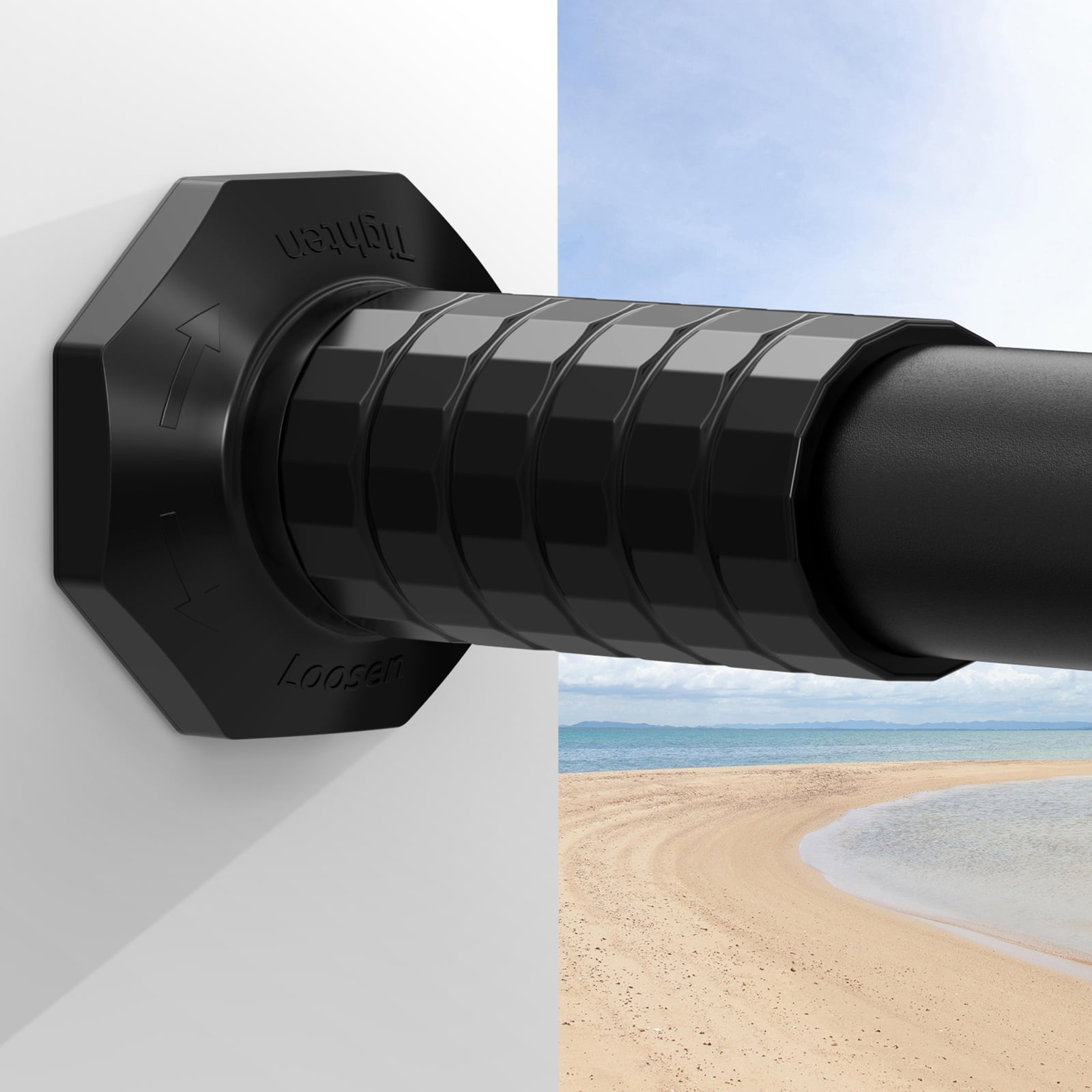 No-Drill Heavy-Duty Telescopic Tension Curtain Rod, Adjustable Rod for ...