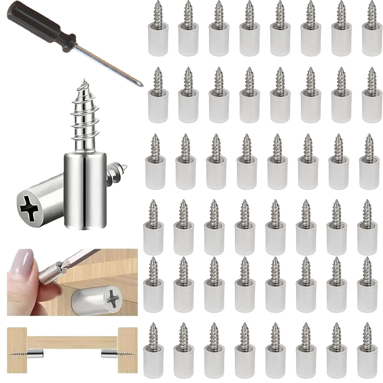 No-Drill Phillips Hardened Self, Up to 55 Pounds, 40 Count Self-Tapping ...