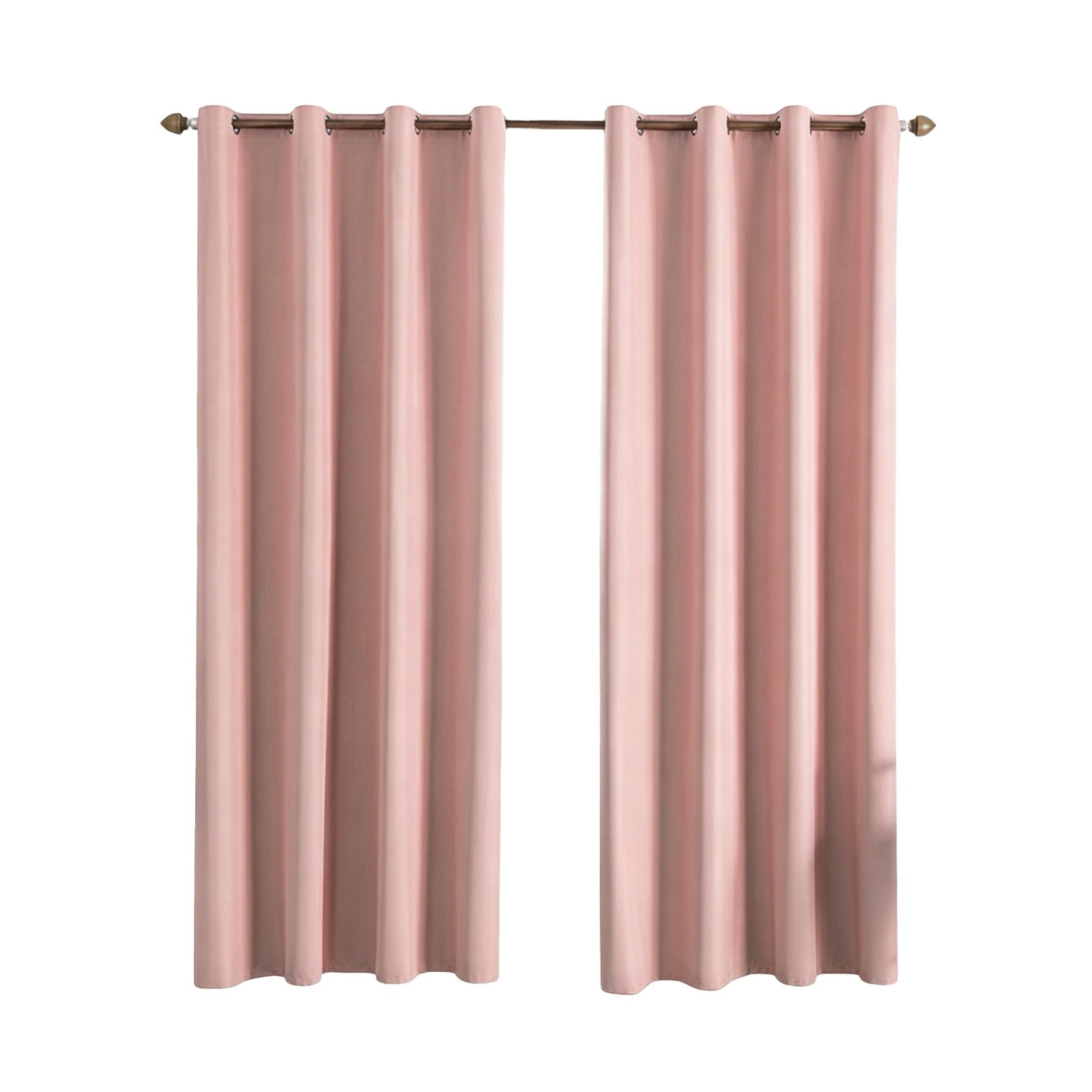 No-Drill Room Darkening Curtain Blackout Insulated Window Drapes For ...