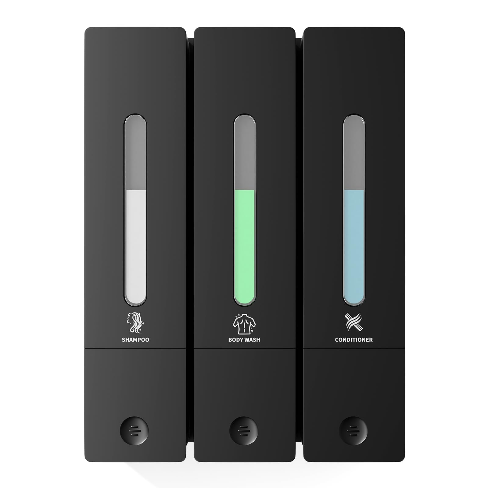 No Drill Shower Dispenser 1200ML, 3-Chamber Wall Mount for Shampoo ...