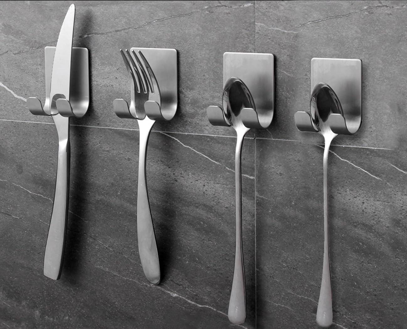 No-Drill Stainless Steel Razor Holder Adhesive Wall-Mounted Shaving ...