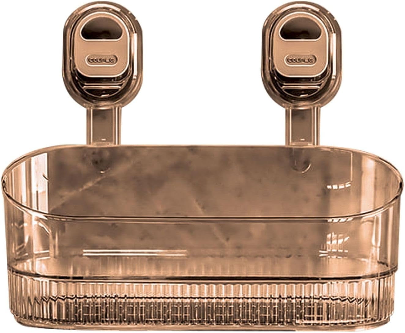 No-Drill Suction Storage Box - Corrugated Suction Cup Shower Organizer ...