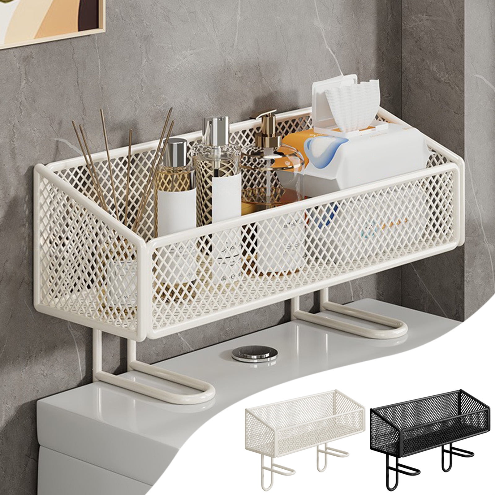 No-Drill Toilet Storage Rack with Open-Shelf Design for Bathroom ...