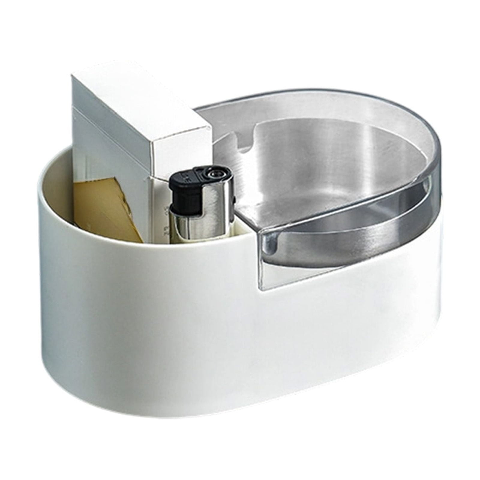 No-Drill Wall Mount Ashtray with Lid & Removable Stainless Steel Liner ...