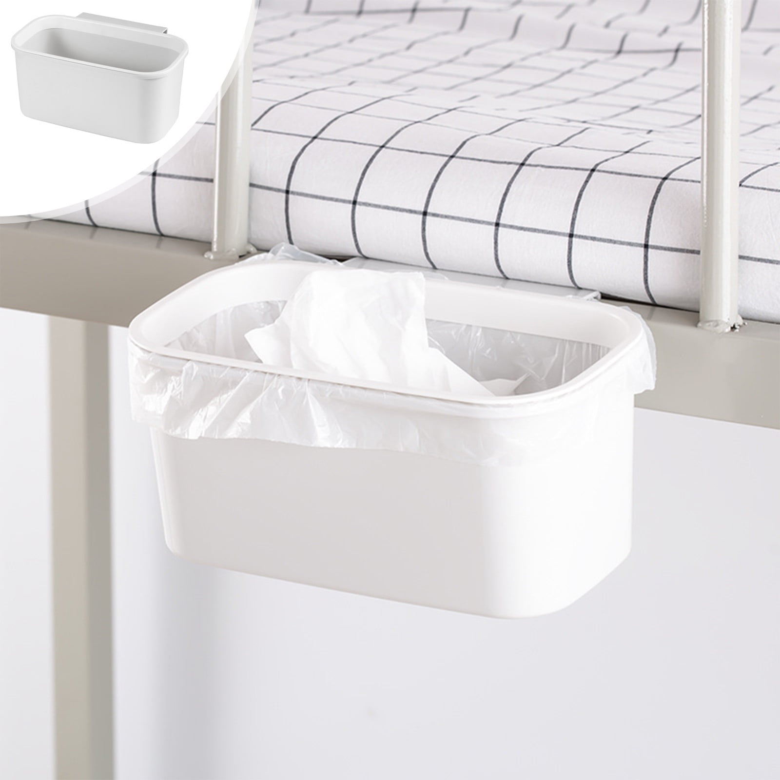 No-Drill Wall-Mounted Trash Bin with Detachable Organizer - Multi-Use ...