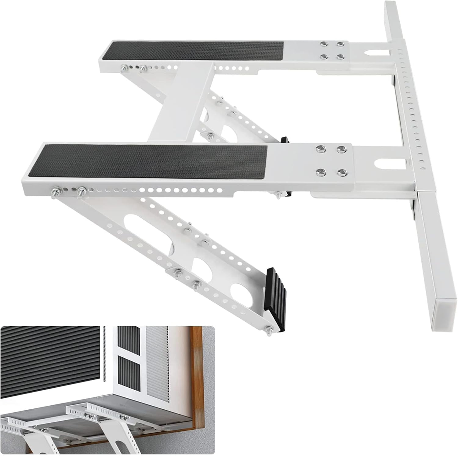 No-Drill Window AC Bracket, Adjustable Support for Single/Double Hung ...