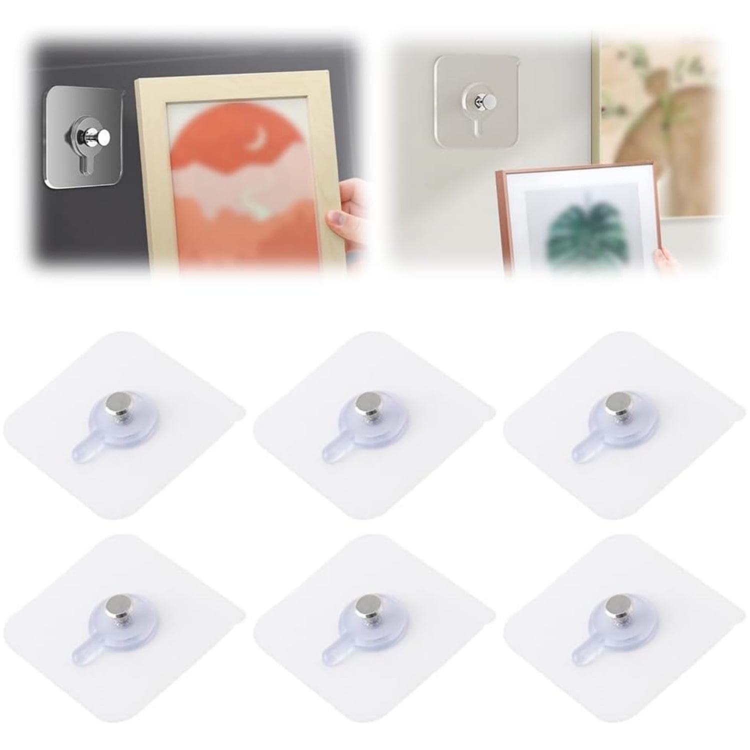 6 Pcs Drill Free Frame Hanger,Topboutique No Drilling Adhesive Hooks ...