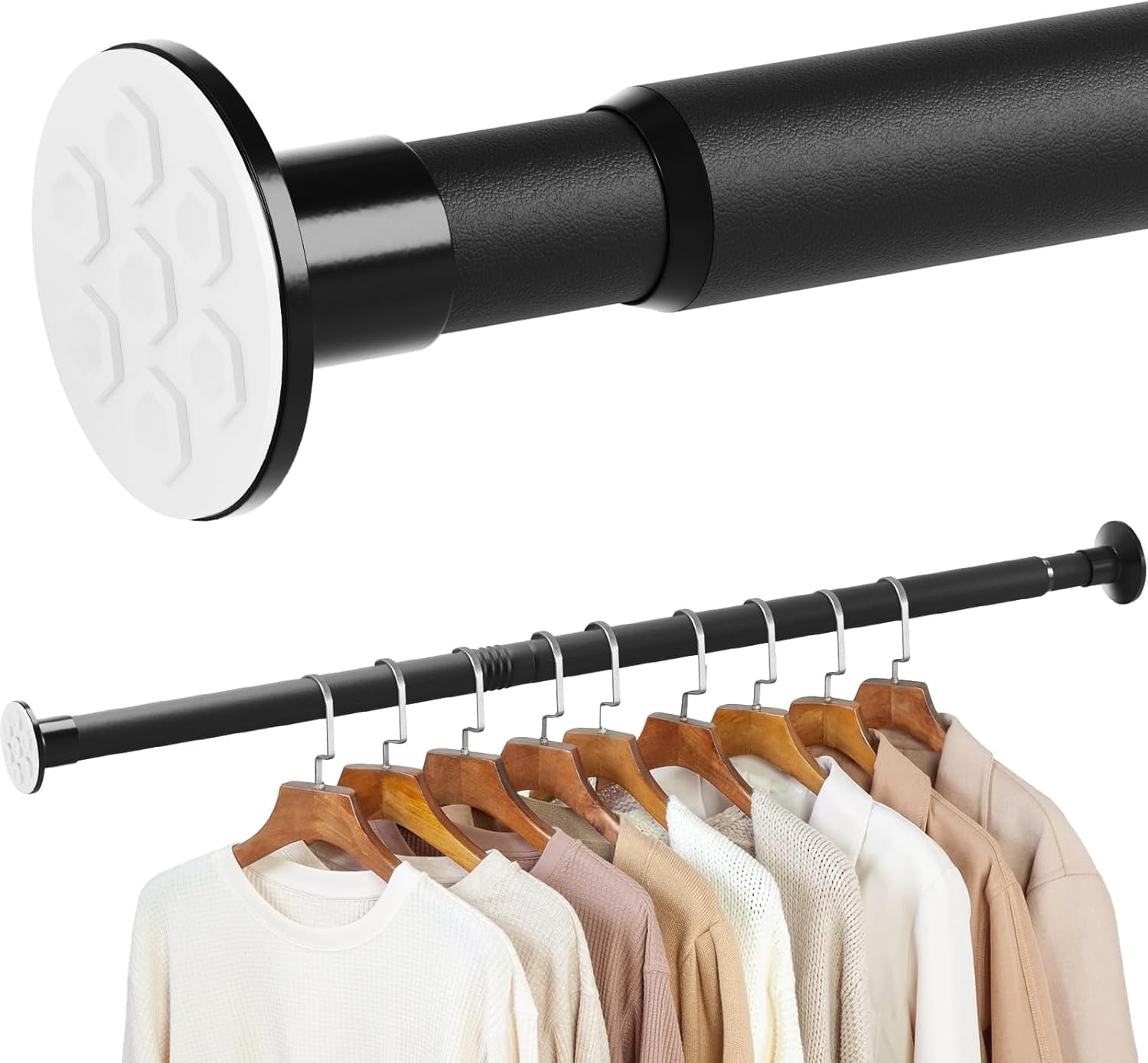 No Drilling Closet Rods for Hanging Clothes, 27.5-74 Inches Inches ...