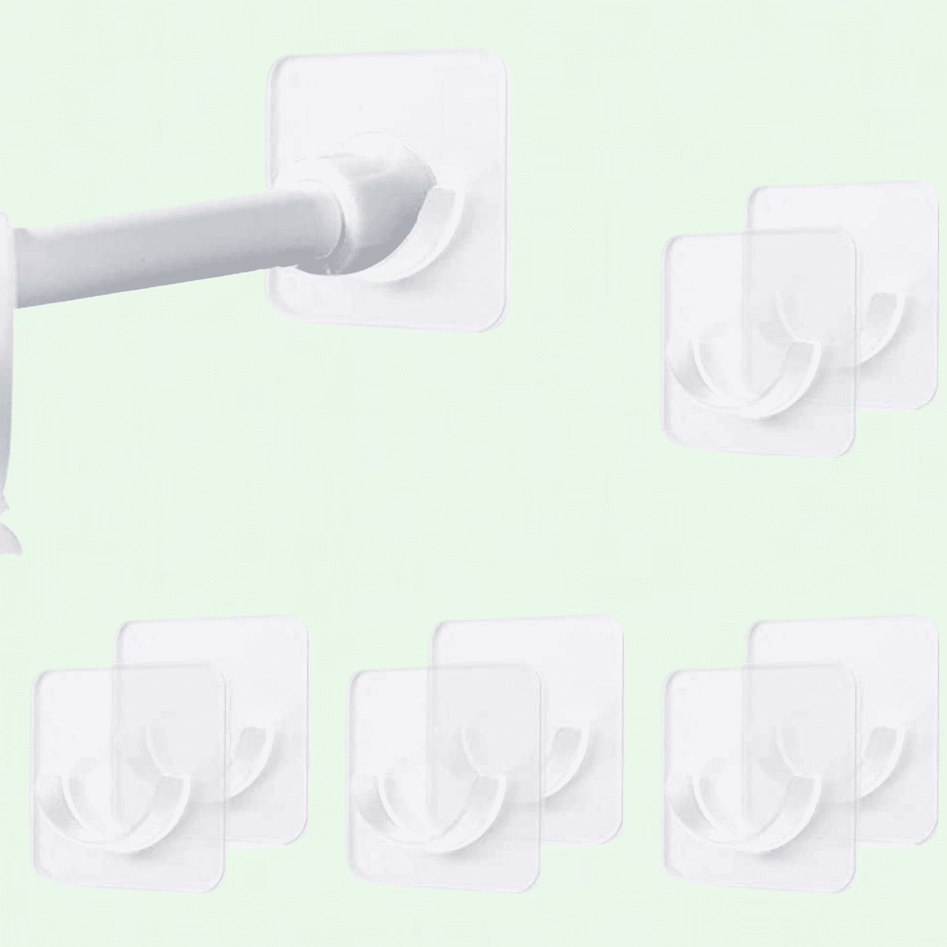 No Drilling Curtain Rod Holders, 8 Pack Clear Tension Rod Holder for ...