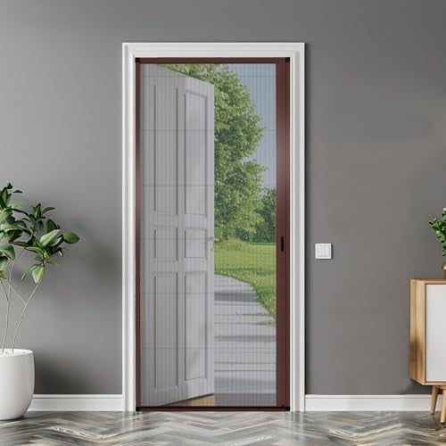 No-Drilling Retractable with Track Screen Door Sliding Screen Doors ...