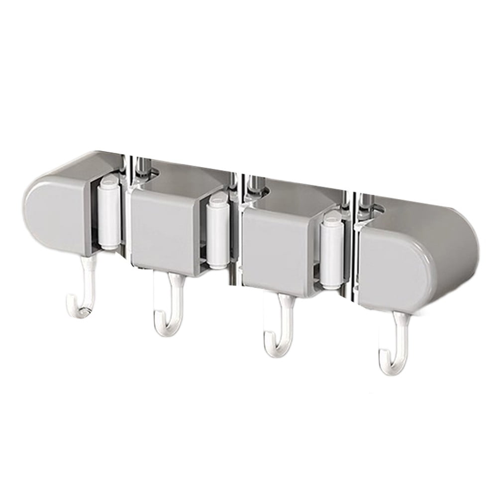 No Drilling Self-Adhesive Wall Mount Mop Organizer Holder Broom Hook ...