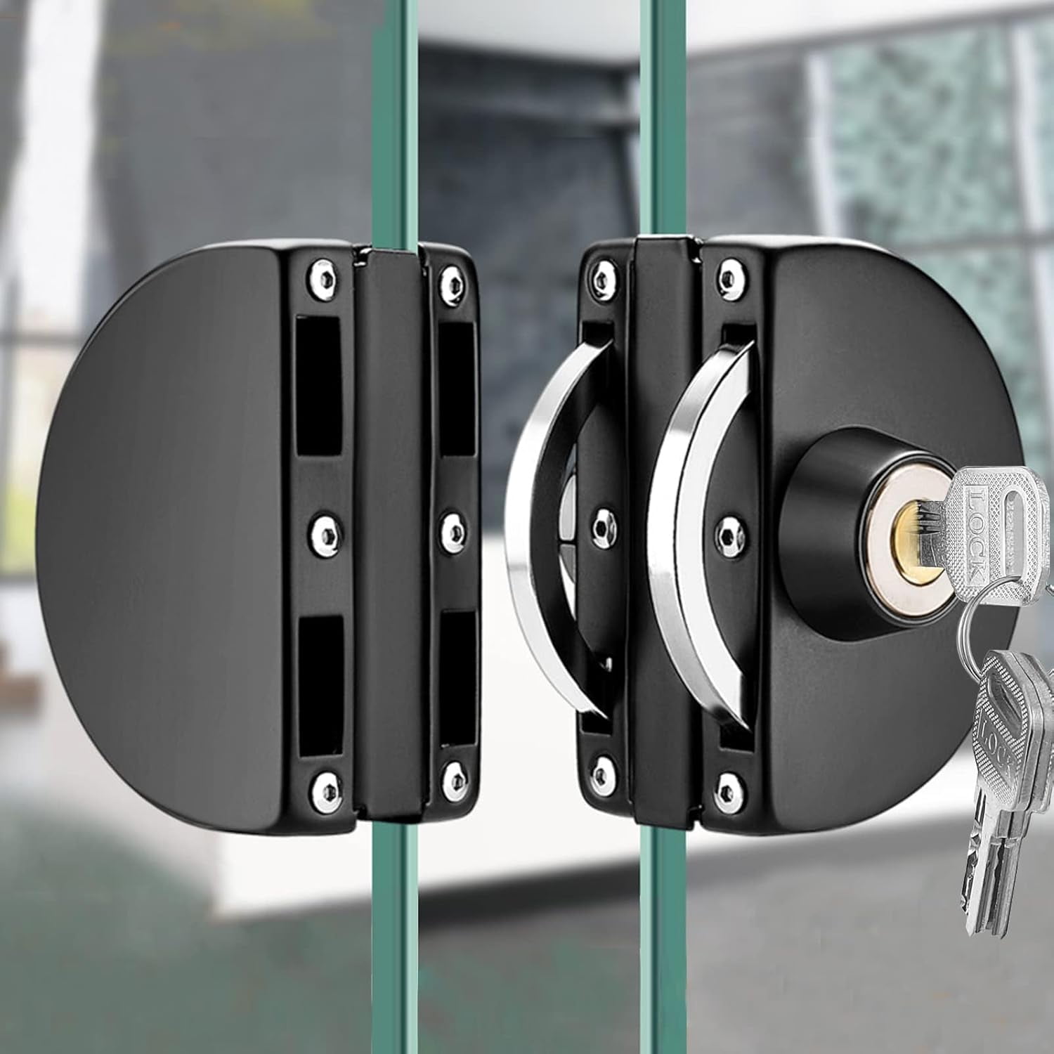 No Drilling Stainless Steel Glass Door Lock Central Glass Door Lock ...