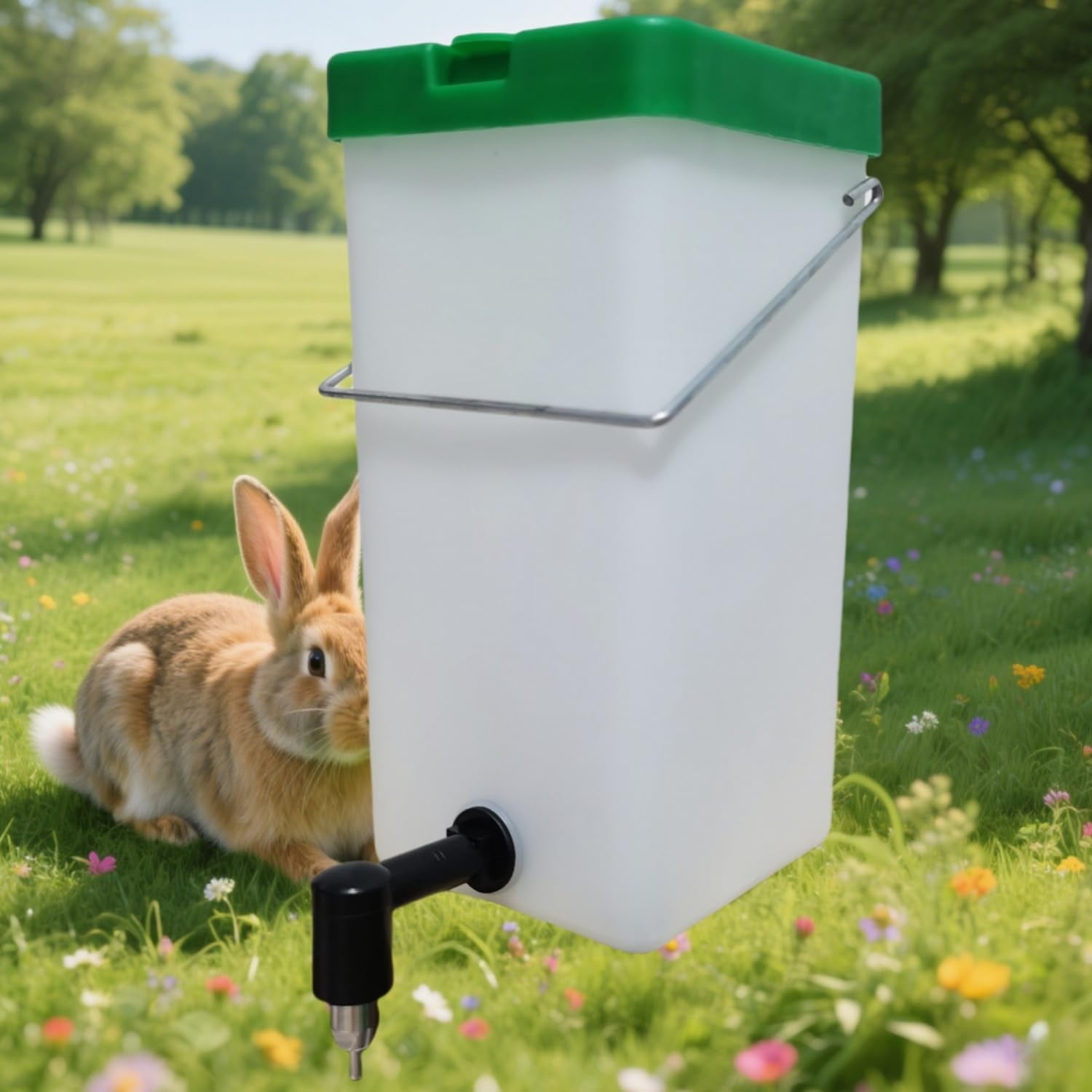 No-Drip Rabbit Water Bottle for Cage, 32oz Small Animal Water Dispenser ...