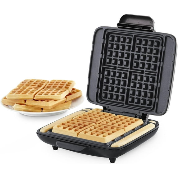 No-Drip Waffle Maker - Four Waffle Molds, Nonstick Waffle Iron with ...