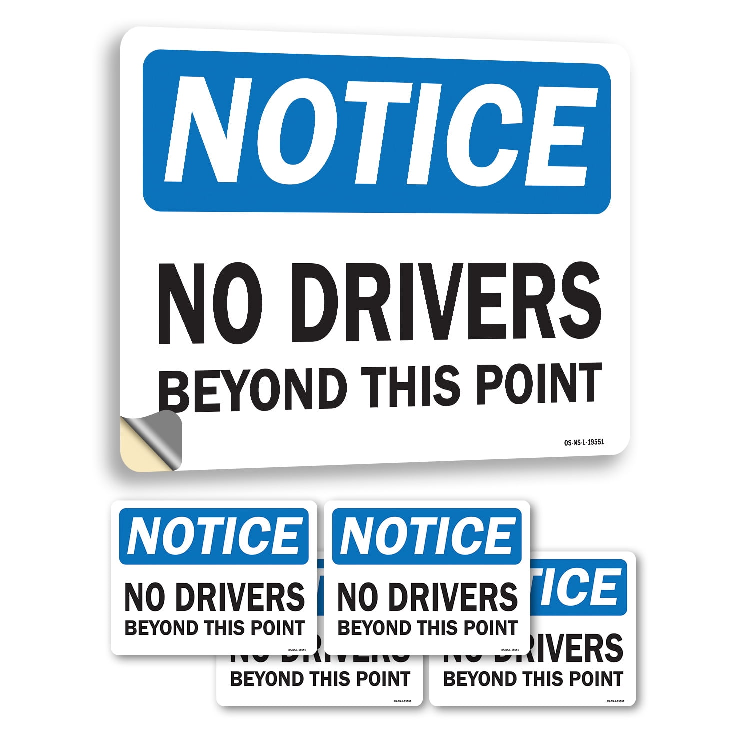 No Drivers Beyond This Point OSHA Notice Vinyl Decal Label 24 Inch x 18 ...