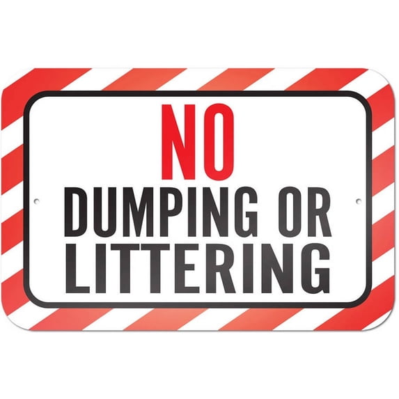 No Dumping Or Littering Sign - Walmart.com