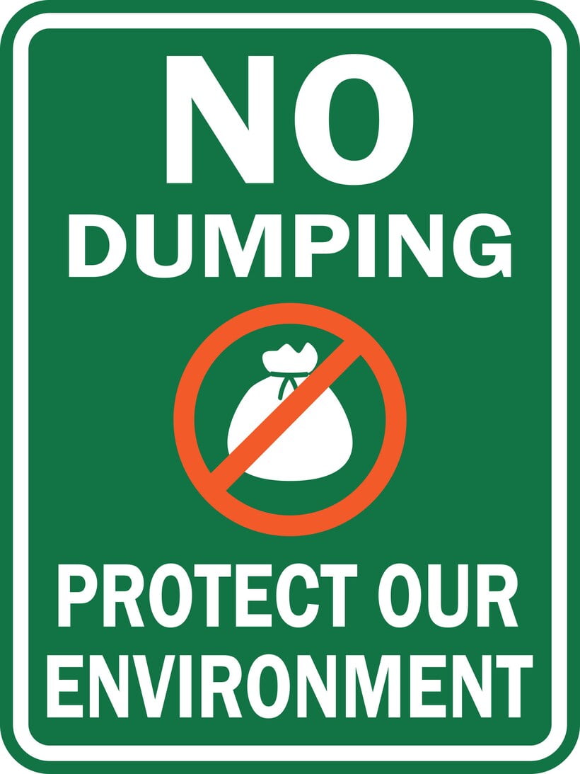 No Dumping Protect Our Environment Wall or Door Sign Health & Safety ...