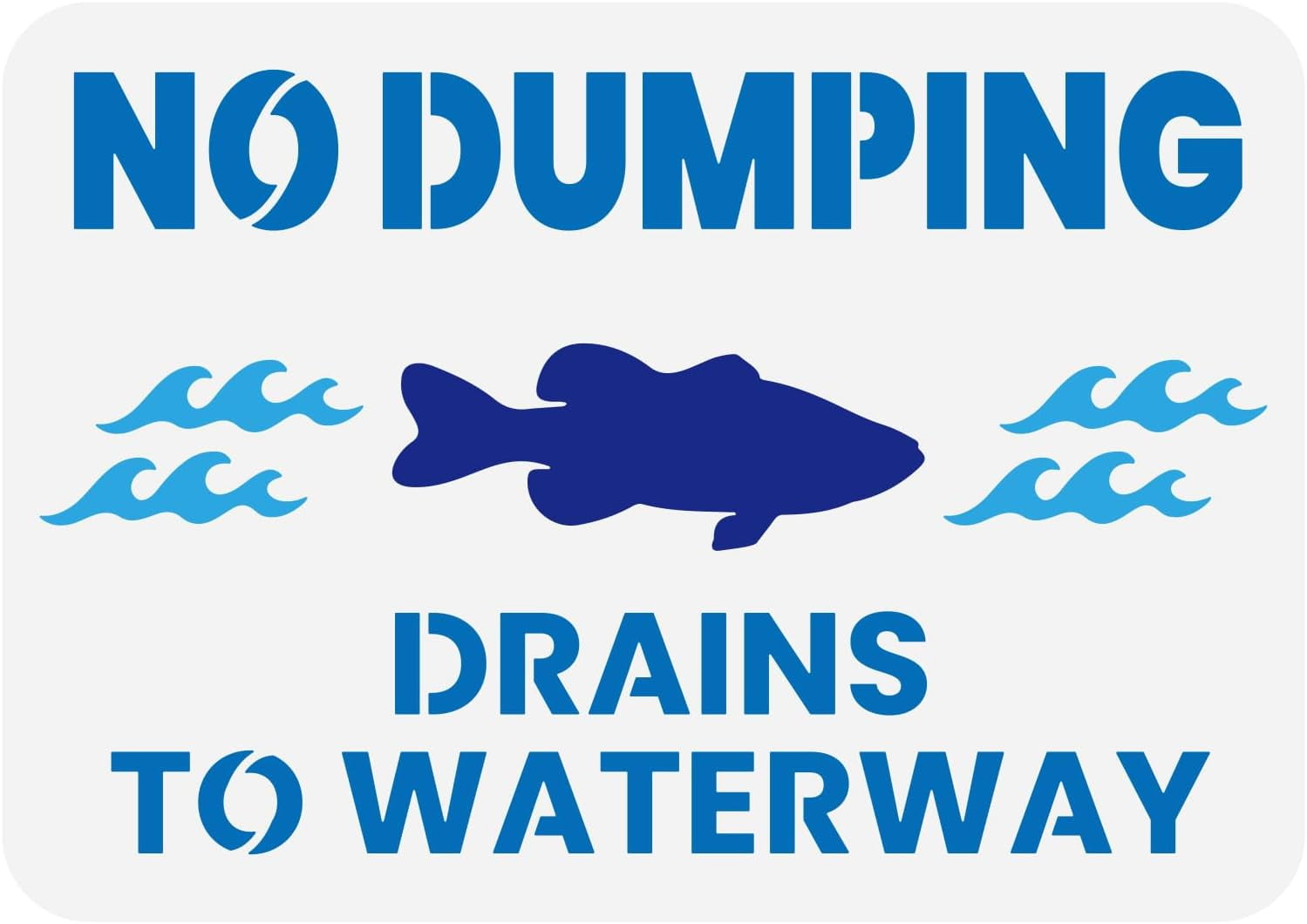 No Dumping Sign Stencil 11.7x8.3 inch Reusable Plastic Drains to ...