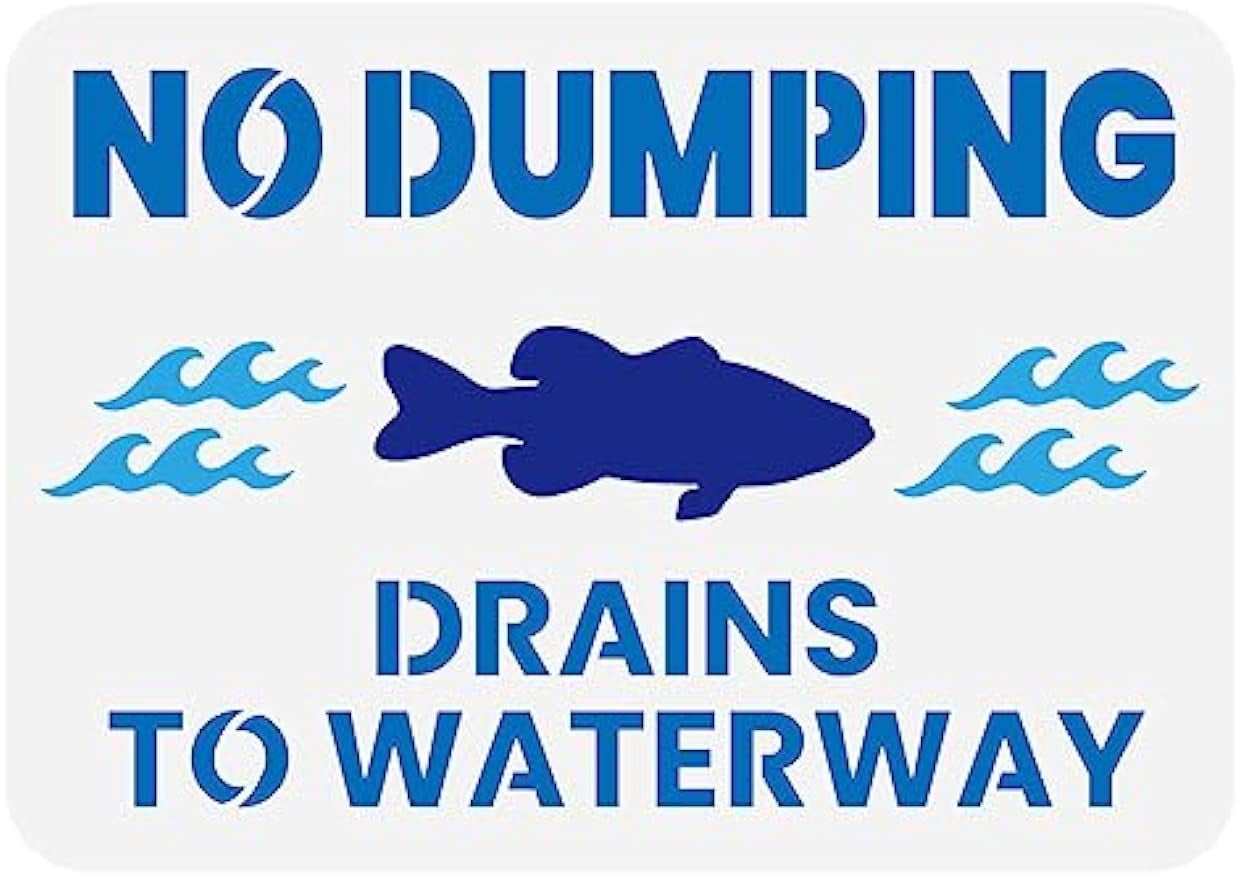 No Dumping Sign Stencil 11.7x8.3 inch Reusable Plastic Drains to ...