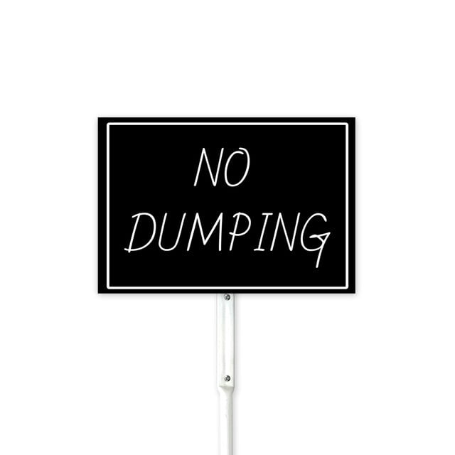 No Dumping Sign with Stake - Yard Sign Rust Free Aluminum UV Printed ...