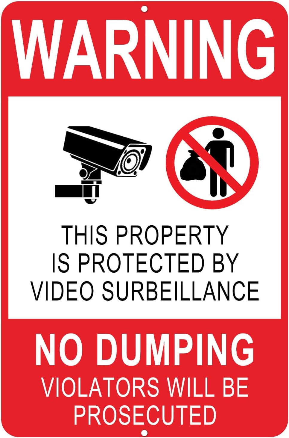 No Dumping Signs 12 x 8 Inches Aluminum No Garbage Sign This Property ...