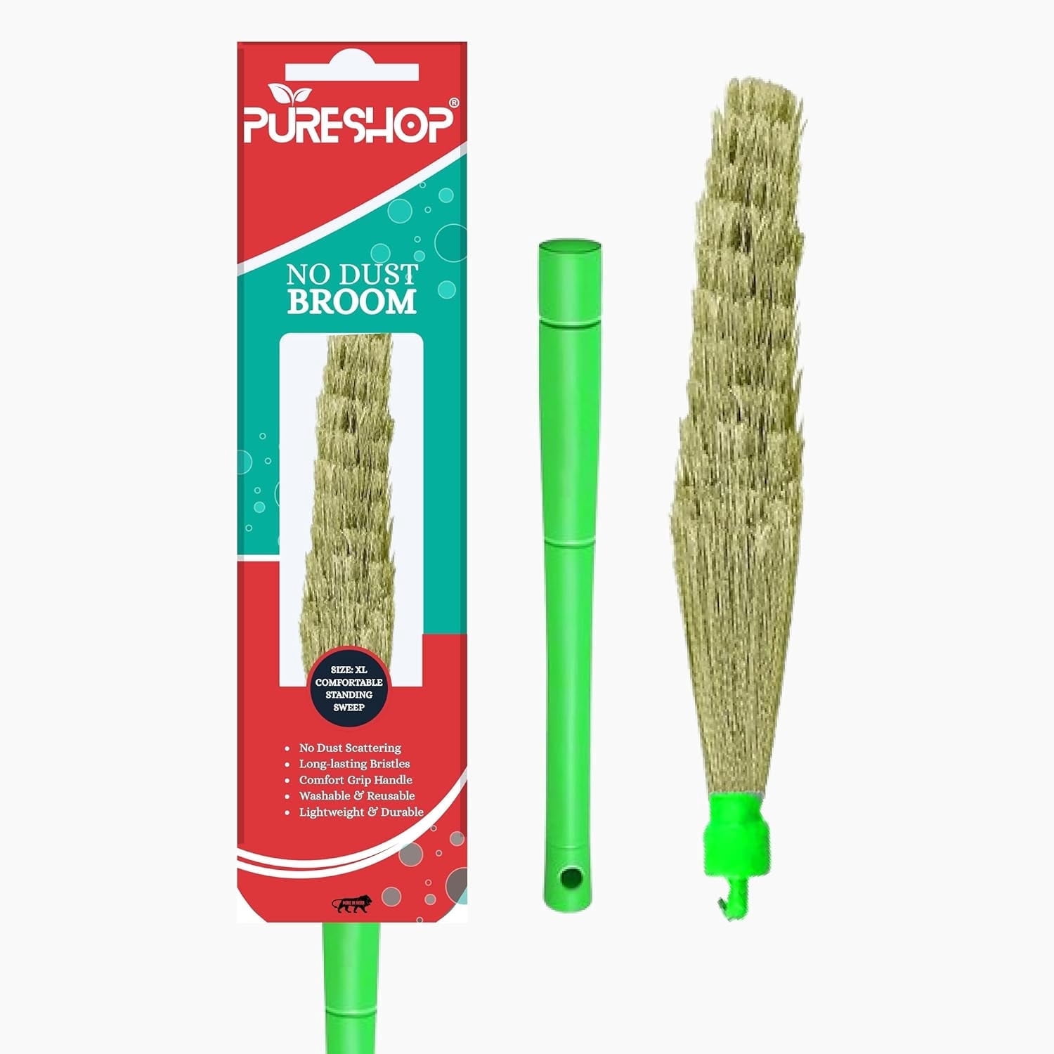 No Dust Broom, XL Size, Indian Style Jhadu, Washable Fiber, Comfort ...